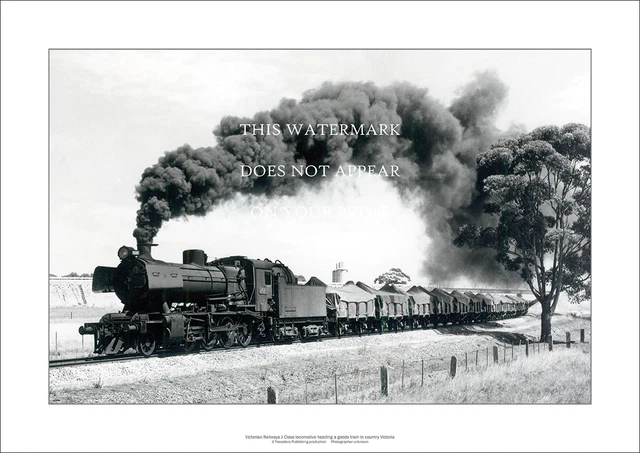 VICTORIAN RAILWAYS J Class Locomotive & Train A2 Art Print – 59 x 42 cm ...