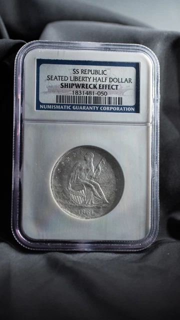 SS REPUBLIC SEATED Liberty Half Dollar 1861 Shipwreck Effect £306.80 ...