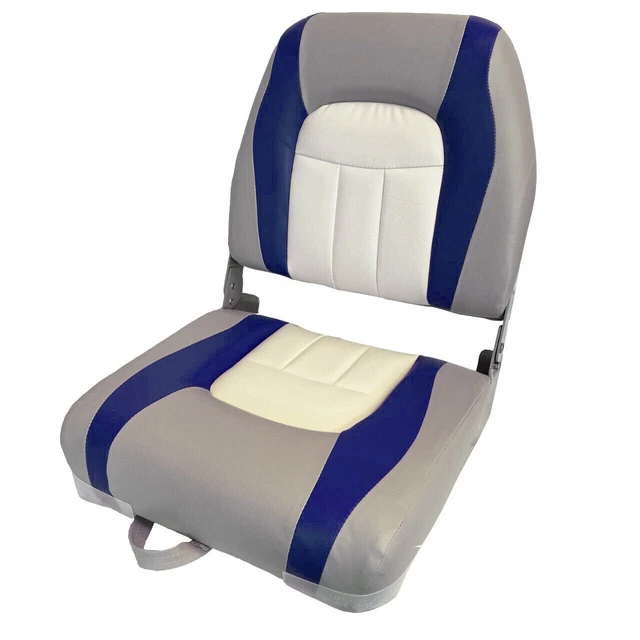 DELUXE MARINE BOAT SEAT Grey/Blue/White (76332GBW) yacht fishing speed ...