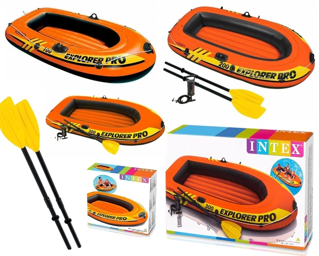 54& 63& OR 77" Intex Explorer Pro Inflatable Dinghy Boat Summer Lilo £ ...