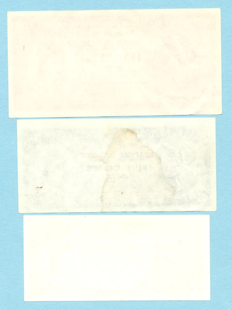 HONG KONG 1, 5, 10 Cent Notes Uncirculated Stain reverse 5 Cent FREE ...