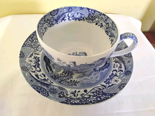 SPODE BLUE ITALIAN Very Large Cup And Saucer With Early Mark, Rare £39. ...
