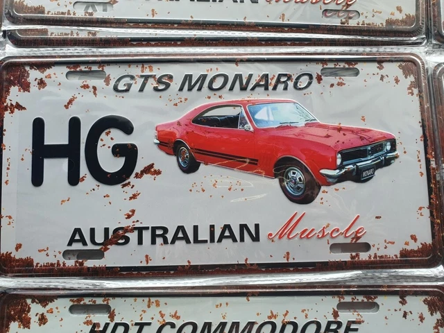 HG GTS MONARO HOLDEN Number Plate Style 3D Tin Metal Sign NEW Man Cave ...