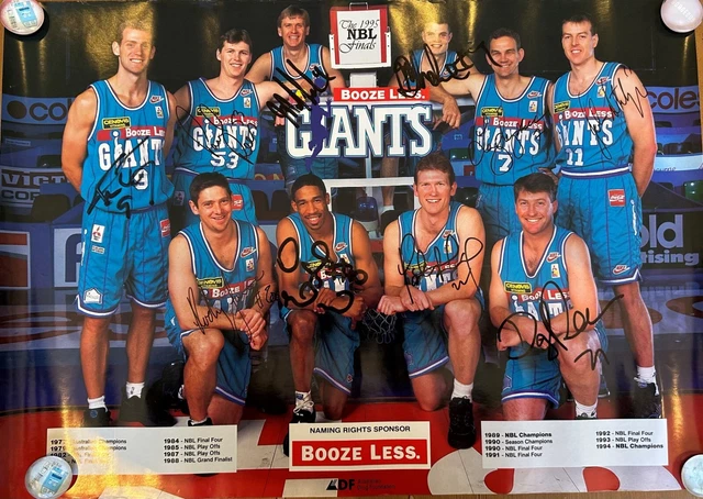 NBL 1995 NORTH Melbourne Giants signed Grand Final poster $50.00 ...