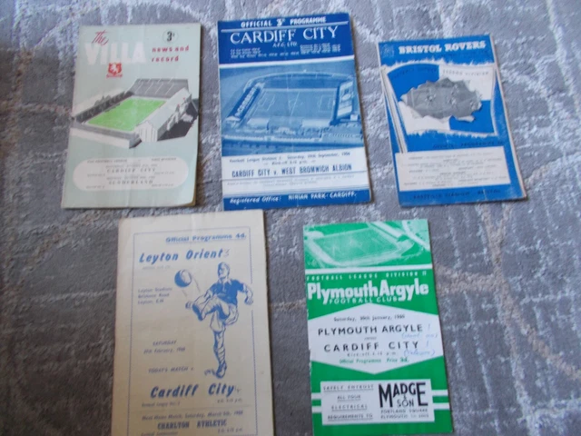 5 CARDIFF CITY programmes 55-56/59-60 £3.00 - PicClick UK