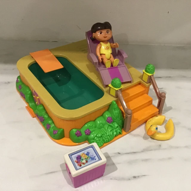 FISHER PRICE DORA the explorer talking house pool and deck addition 3.5 ...
