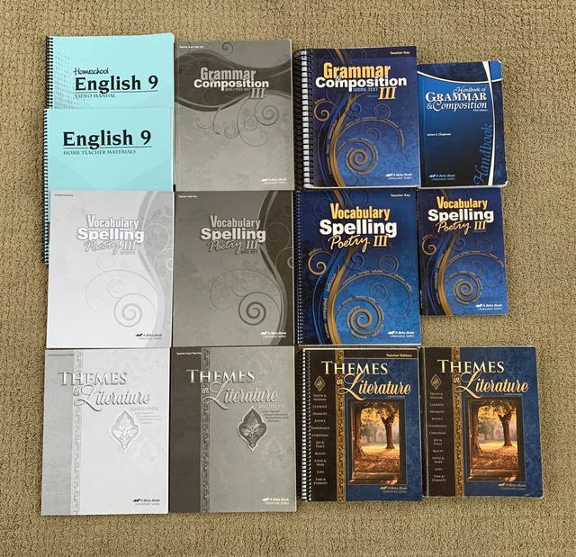 ABEKA 9TH GRADE English Grammar Spelling Themes in Literature £93.72 ...