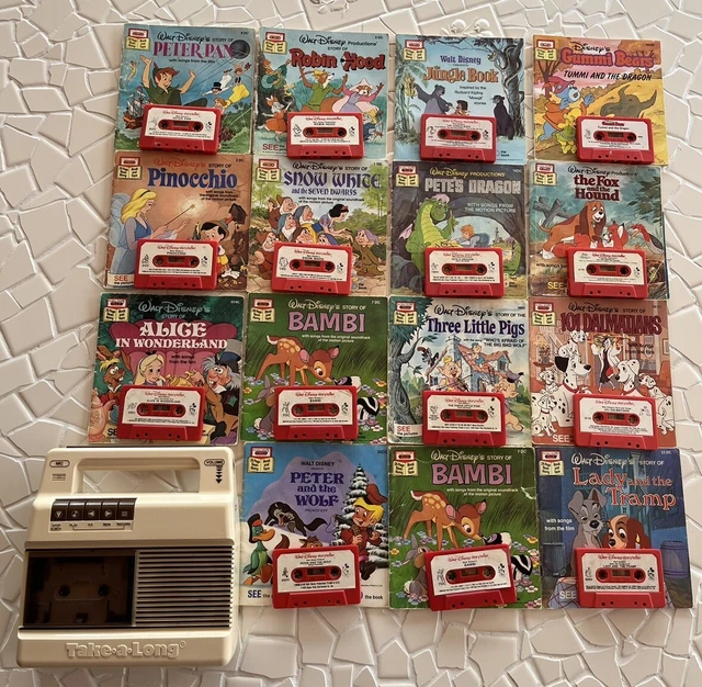 WALT DISNEY READ-ALONG Books & Cassette Tapes Vintage 80-90s Lot Of 15 ...