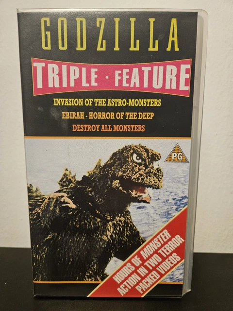 GODZILLA - TRIPLE Feature VHS Video destroy all monsters Invasion of ...
