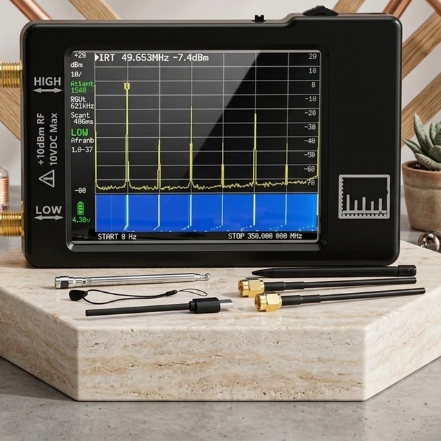 PORTABLE FOR SPECTRUM Analyzer 4 TFT LCD 480x320 100kHz to 5.3GHz Range ...