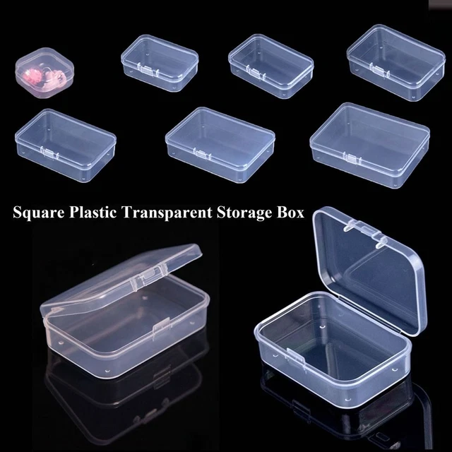 SQUARE STORAGE BOX Plastic Packing Boxes Small Items Case Power Tools ...