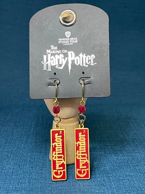 WB HARRY POTTER Studio Tour London Gryffindor Dangler Earrings NEW ON ...