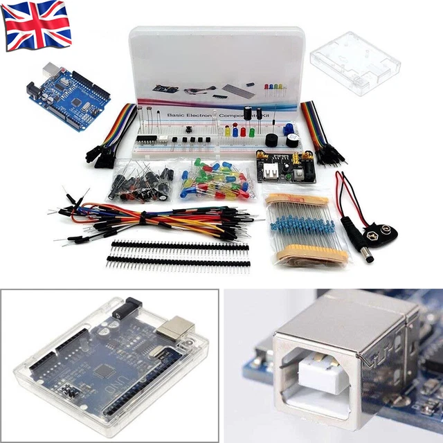 BASIC ELECTRONICS STARTER Kit with UNO R3 Board Enclosure for Arduino Project £16.99 - PicClick UK