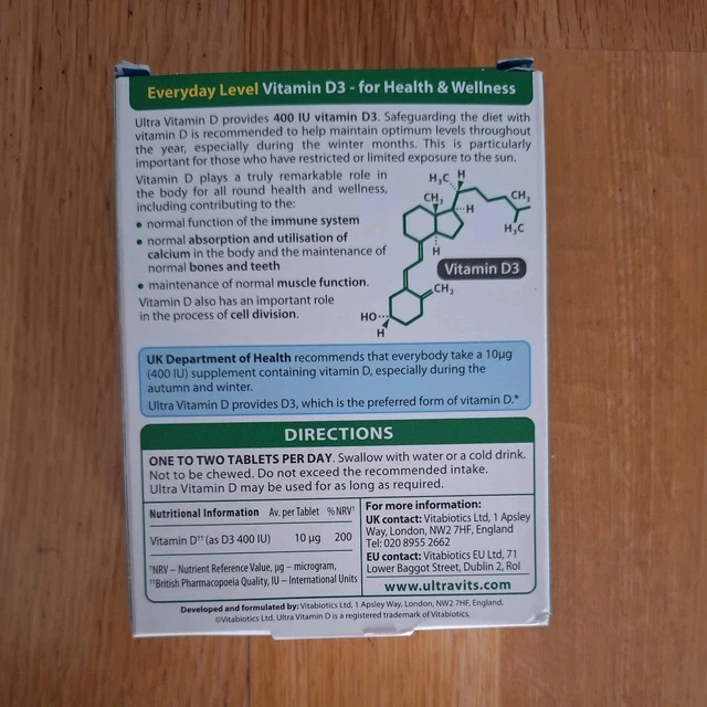 VITABIOTICS ULTRA VITAMIN D 400IU Tablet - 96 Count £3.26 - PicClick UK