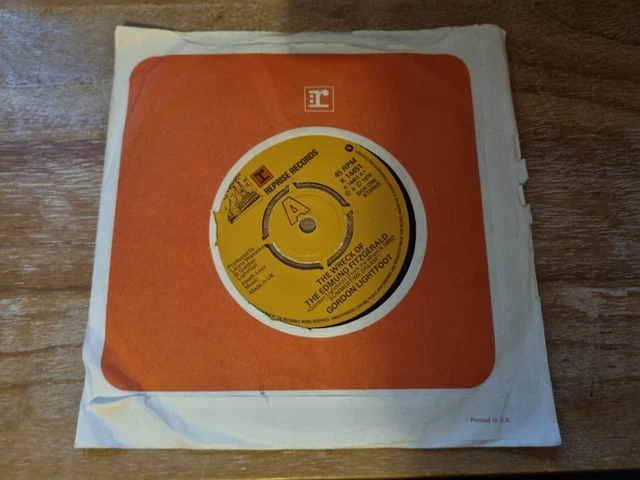 GORDON LIGHTFOOT THE Wreck Of The Edmund Fitzgerald 1976 UK 7" EUR 11 ...