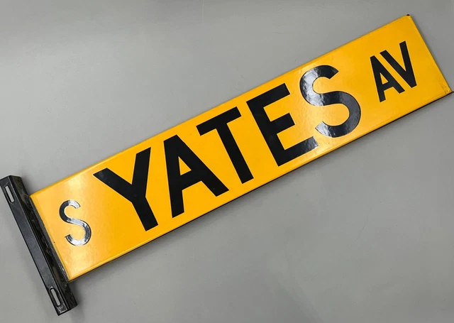 VINTAGE REAL 1960S S Yates Ave Steel Porcelain Coated Chicago Yellow ...