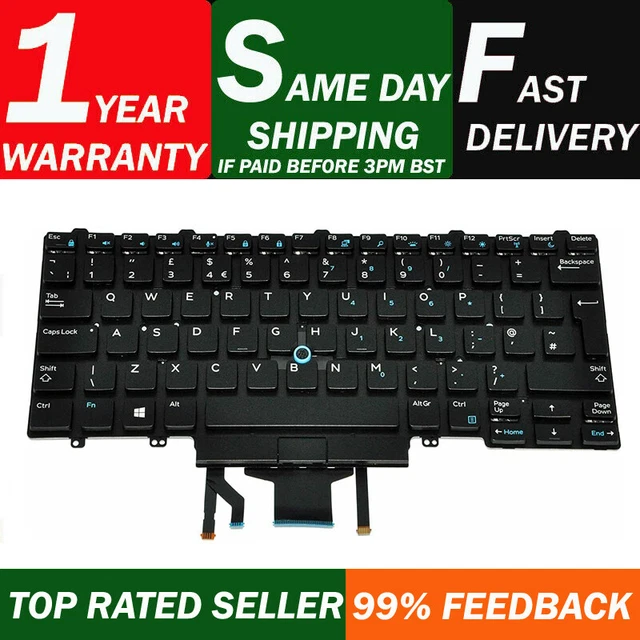 DELL LATITUDE E5450 E5470 E5480 E5490 E7450 Backlit Laptop Keyboard UK ...