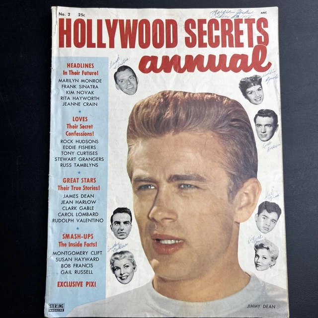 1956 HOLLYWOOD SECRETS Annual Magazine - Jimmy Dean Cover £15.22 ...