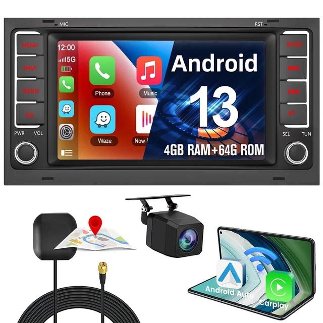 4+64G ANDROID 13 Autoradio Carplay GPS Nav+Kamera Für VW T5 Multivan Transporter EUR 121,99 ...
