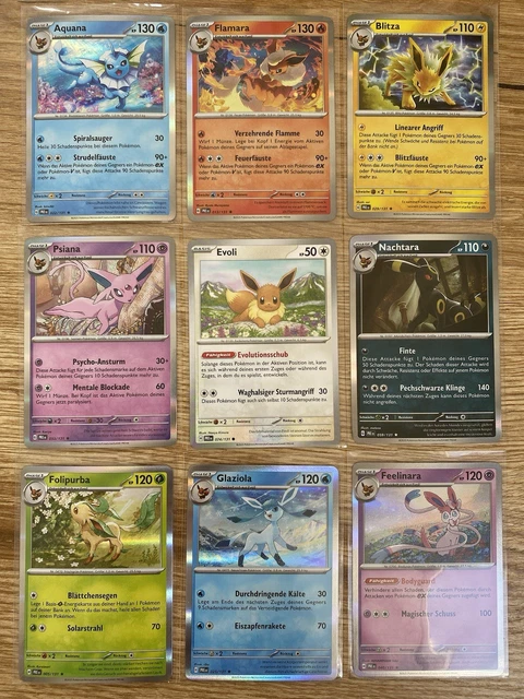 ALLE EVOLI (EEVEELUTIONS) Entwicklungen Holo deutsch - PokémonKarten ...