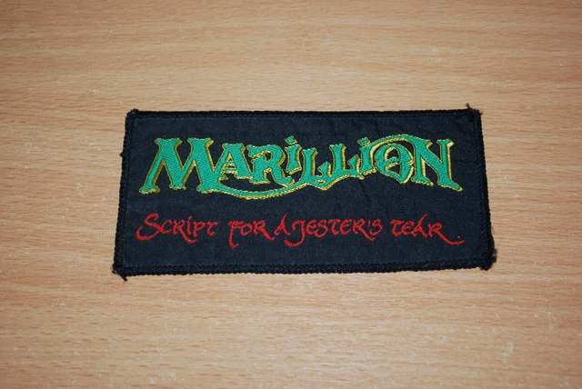 RARE ORIGINAL 1980S MARILLION 'SCRIPT FOR A JESTER'S' EMBROIDERED SEW ...