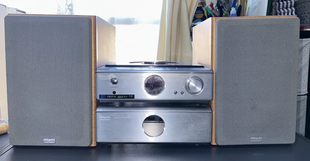 HITACHI AX-M71 HI-FI System Amp FM/AM RDS Tuner CD MP3 Player Speakers ...