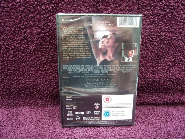 A BEAUTIFUL MIND DVD (2001) Russell Crowe, Jennifer Connelly, New and ...