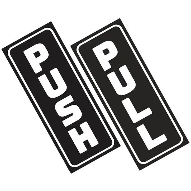 SLIDING DOOR LOGO Sticker Restaurant Gate Decal Push Stickers for and ...