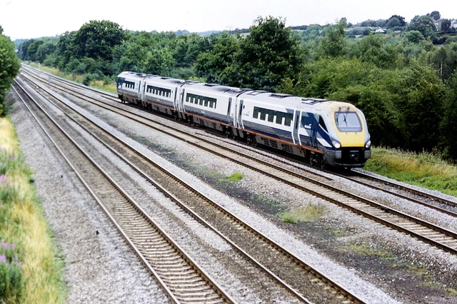 ORIGINAL 35MM SLIDE, Midland Mainline class 222 unit at Tupton 25/7 ...