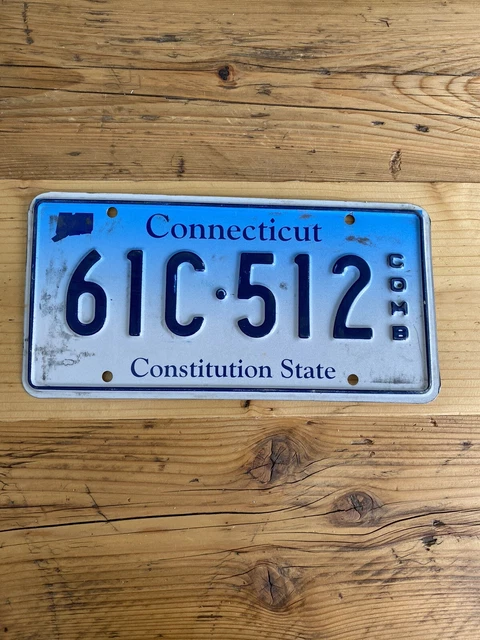 VINTAGE CONNECTICUT CONSTITUTION State US Car License Plate 61C 512 ...