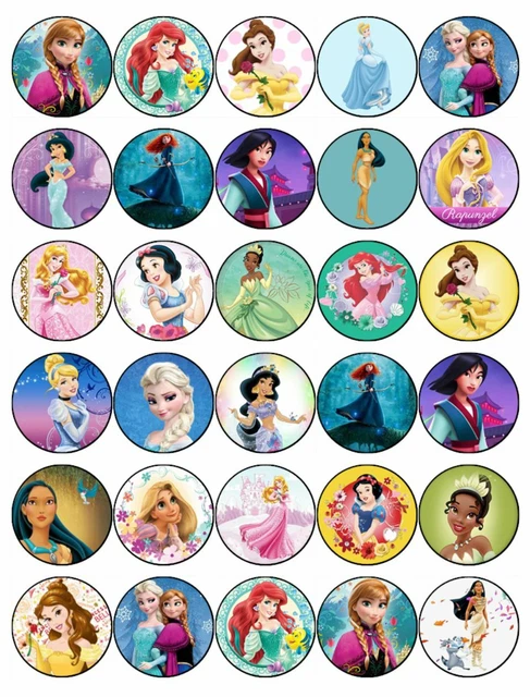 Disney Princess Cupcake Toppers Edible Wafer Birthday Cake Decorations