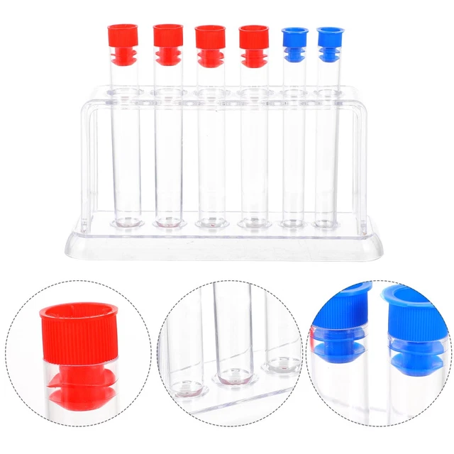 LABORATORY SHELF TEST Tube Set Rack Kids Tubes Flat Bottom Clear £23.80 ...