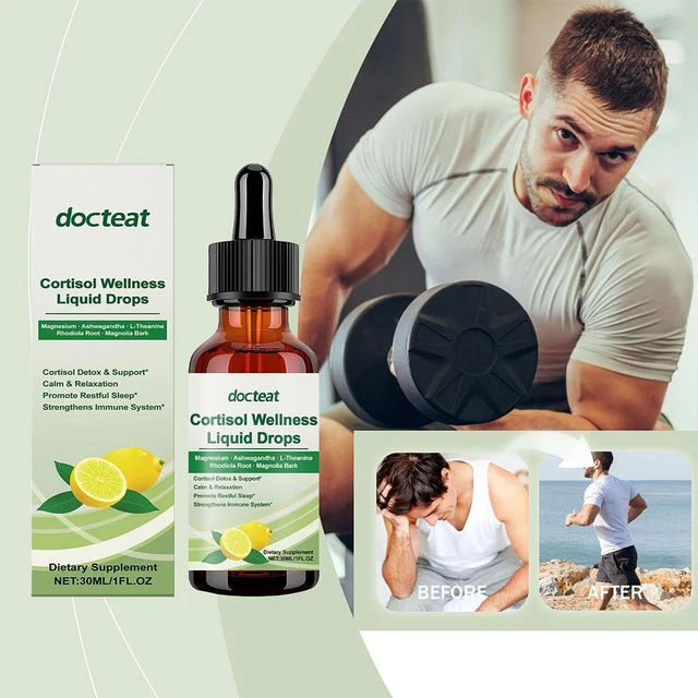 CORTISOL WELLNESS LIQUID Drops for Mens Magnesium·Ashwagandha-L ...
