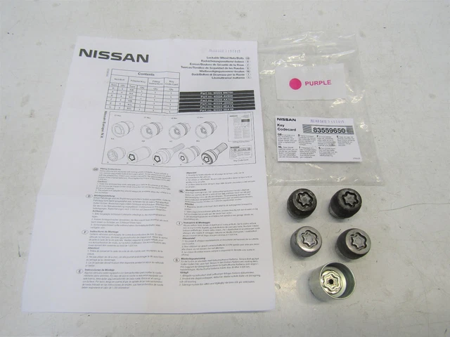 NISSAN JUKE 2015-18 Set Of Locking Wheel Nuts 40224Jd00A #4135V £29.99 ...