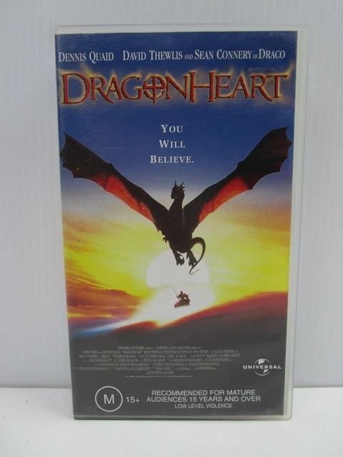 DRAGON HEART, DENNIS Quaid, VHS Tape, Vintage Video, Movie M15+ $22.95 ...