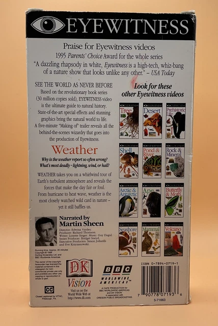 EYEWITNESS WEATHER VHS 1996 BBC Martin Sheen **Buy 2 Get 1 Free** £6.78 ...