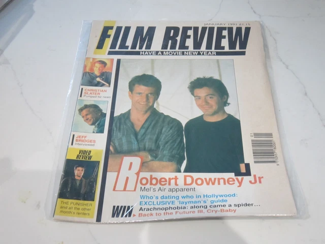 FILM REVIEW MAGAZINE ,January 1991 ,Robert Downey JR ,Mel's air ...