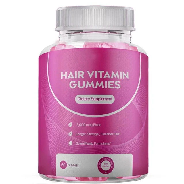 NEW﻿ HAIR GROWTH Vitamin Gummies [60 Gummies] Biotin for Faster Hair ...