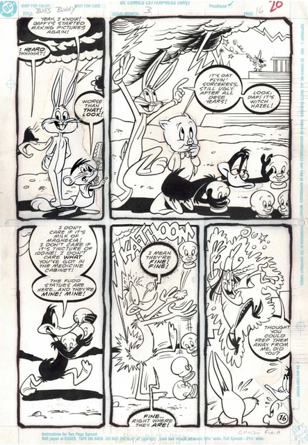 BUGS BUNNY #3 Original Art Page Daffy Duck, Elmer Fudd Wb Looney Tunes ...