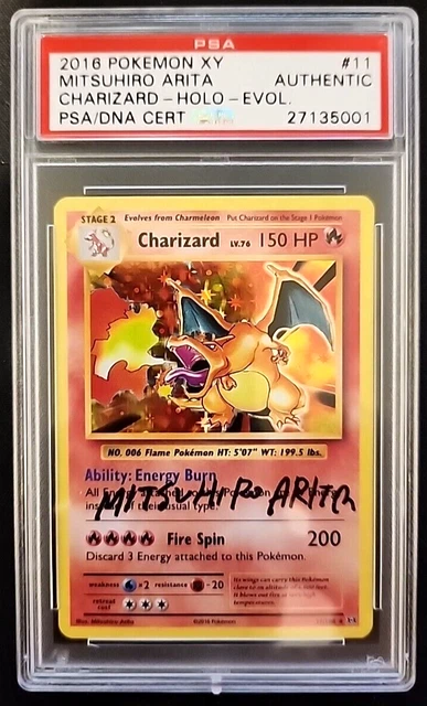 CHARIZARD 11/108 HOLO Signed Auto Mitsuhiro Arita Psa, Pokemon 2016 ...