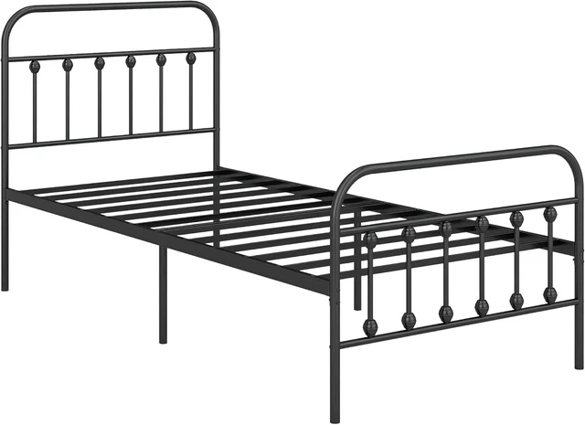 SINGLE METAL BED Frame 3ft with Silent Slats, Underbed Storage, No Box ...