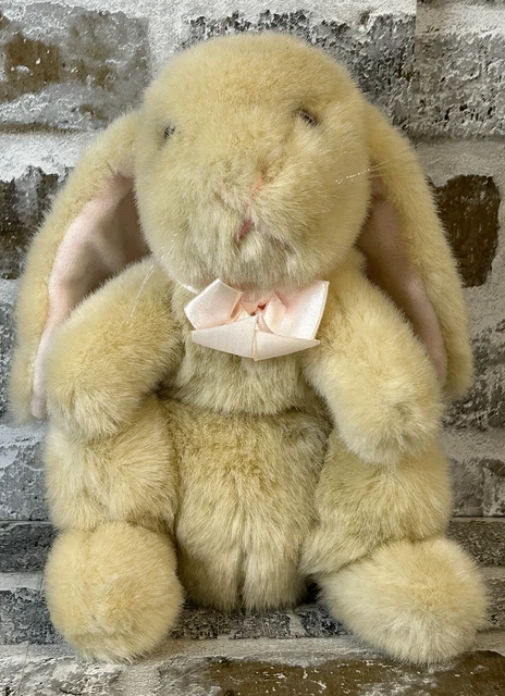 VINTAGE 1989 DAKIN Cream & Pink Bunny Rabbit Plush Stuffed Animal Super ...