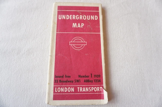 1939 NUMBER 1 Underground Railway Tube Map London Transport Beck ? £23. ...