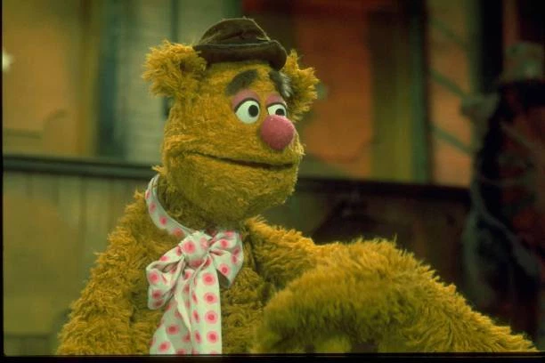PUPPET CHARACTER FOZZIE Bear on The Muppet Show at Elstree Stud- TV Old ...