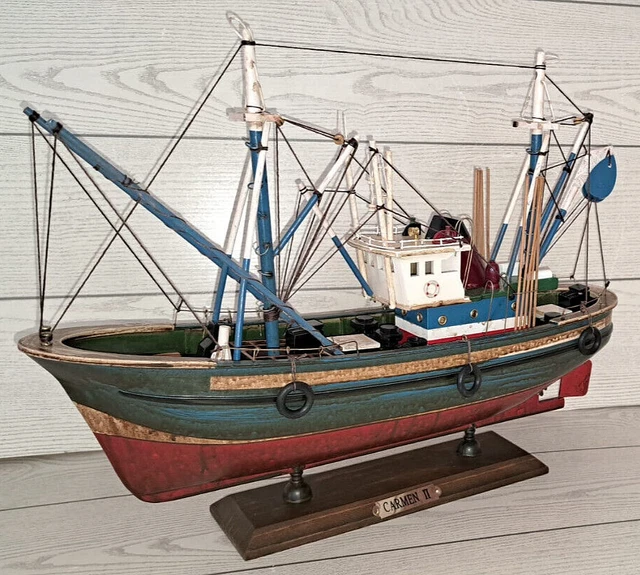 MODELLINO PESCHERECCIO ATLANTICO 43 Cm. ARREDO MARE BARCA DA PESCA in ...