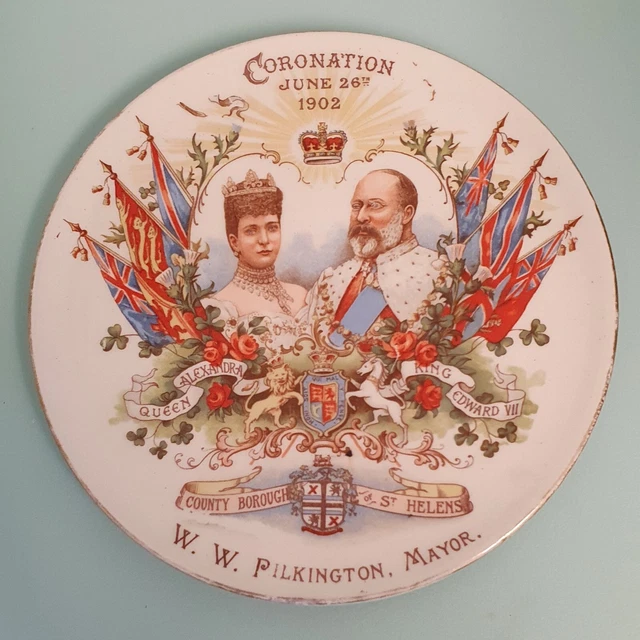 ANTIQUE KING EDWARD VII Coronation 1902 Mayor Of St Helens Plate £26.50 ...