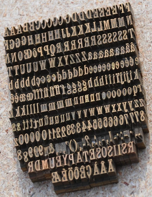 POLICE DE CARACTÈRES à dorer 4,5mm fer reliure dorure bronze/laiton ...