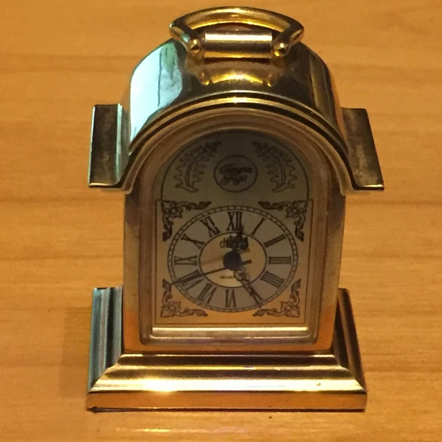 TEMPUS FUGIT CHURCHILL Miniature Gold Tone Carriage Clock Retro ...