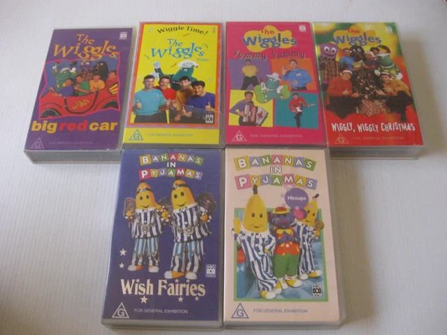6 X WIGGLES & BANANAS IN PYJAMAS VHS PAL VIDEO..EX COND $30.00 ...