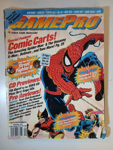 GAMEPRO MAGAZINE SEPT 1992 w/ STREET FIGHTER SECTION - Comic Carts ...